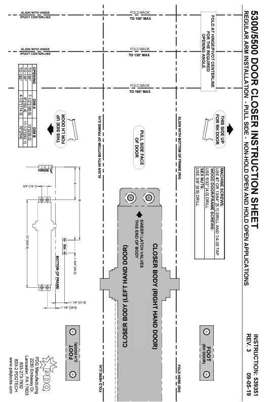 5500 Series Full Cover Door Closer | PDQ Locks