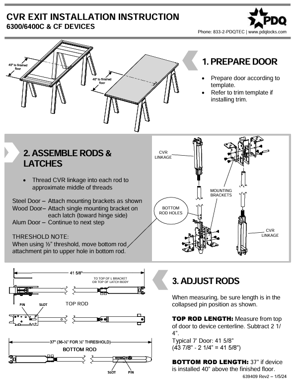 6300 Series Concealed Vertical Rod Exit Device | PDQ Locks