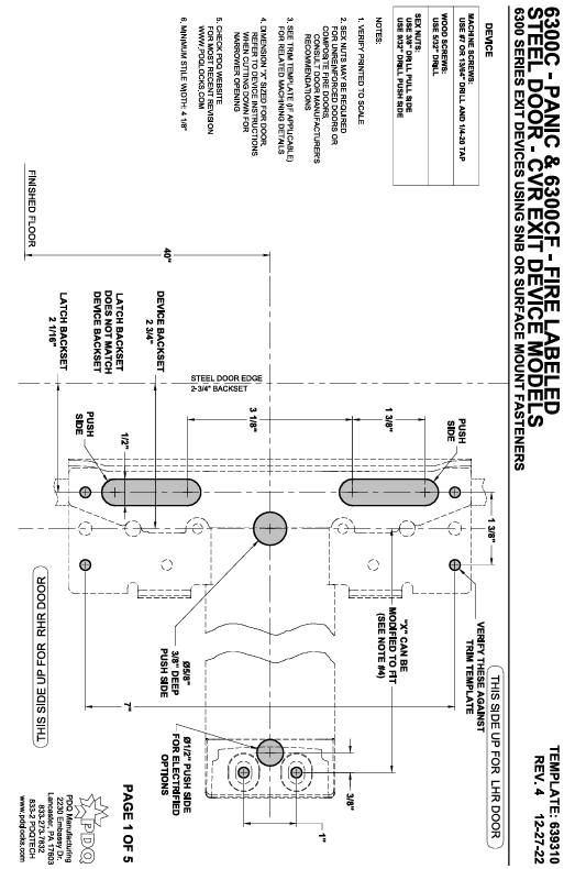 6300 Series Concealed Vertical Rod Exit Device | PDQ Locks