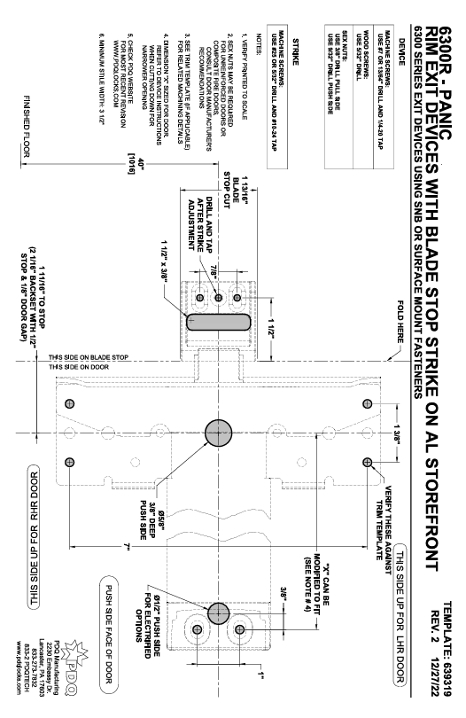 6300 Series Wide Stile Rim Exit Device | PDQ Locks