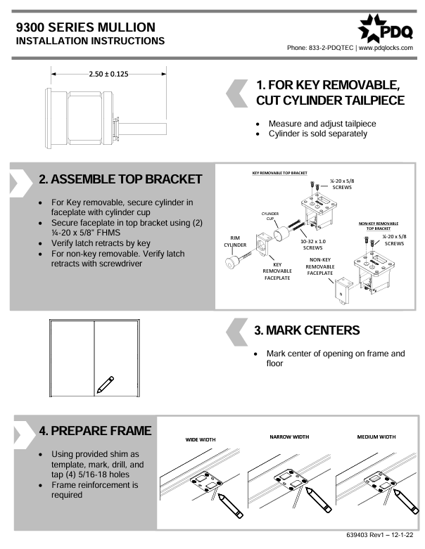 9300 Series Removable Mullion | PDQ Locks