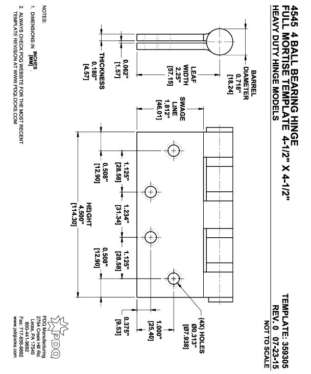 HB Heavy Duty 4 Ball Bearing Door Hinge | PDQ Locks