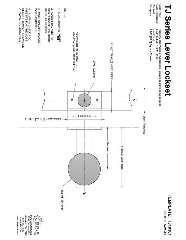 TJ Series Tubular Lock Hardware | PDQ Locks